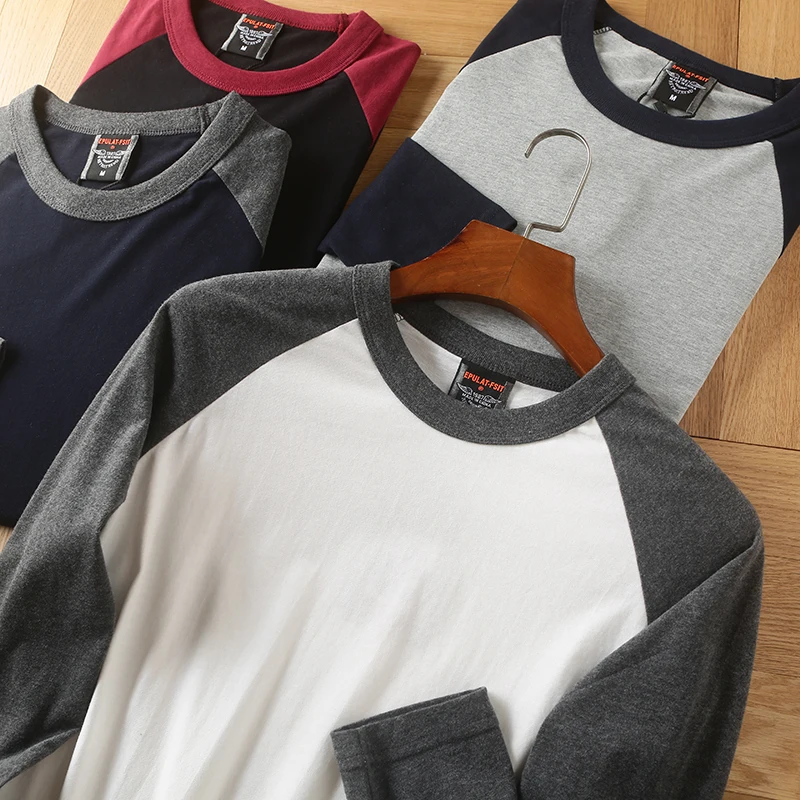 Summer-New-American-Retro-Raglan-Long-sleeved-O-neck-Montage-T-shirt ...