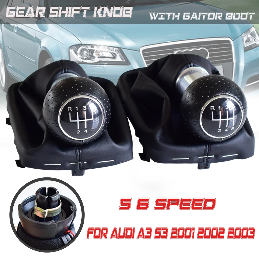 5/6 Speed 12mm Car Gear Shift Knob Lever Stick Handle Gaiter Boot Cover ...