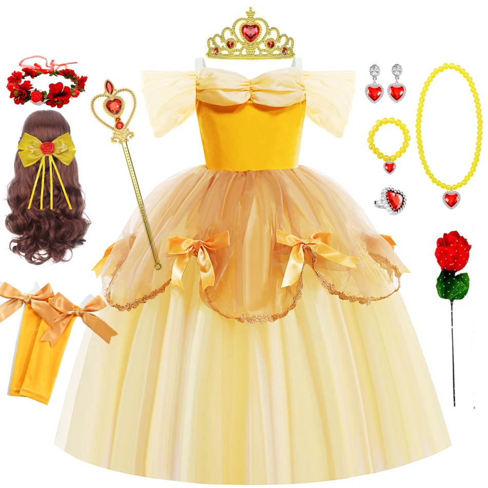 Belle Dress for Girl Princess Cosplay School Little Girls Dress Up ...