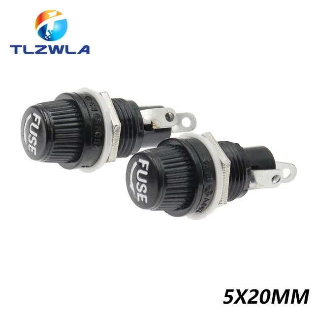 5PCS R3-12/13 5X20MM 6X30MM Fuse Holder 10A 125V/250V Panel Mounting ...