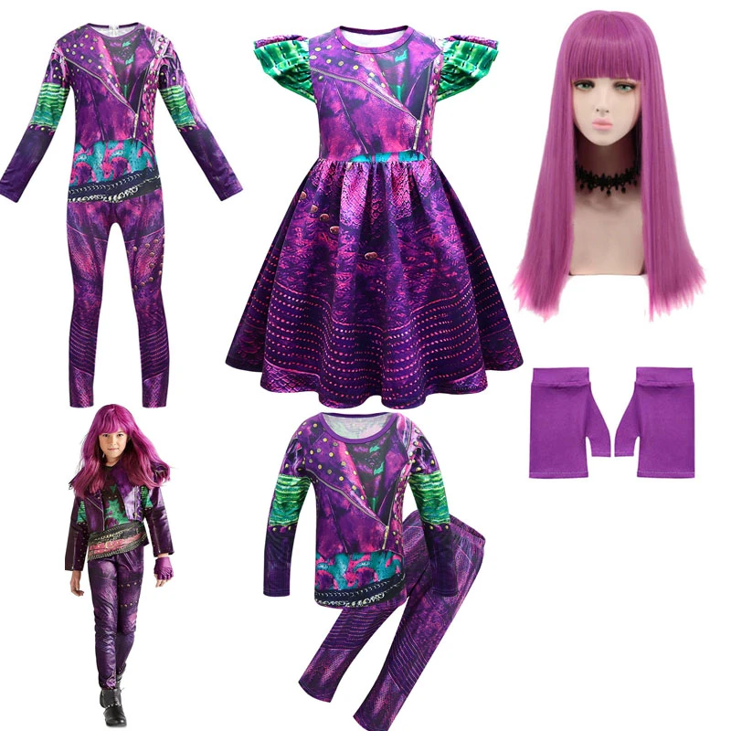 Kids Descendants 3 Mal Costume For Girls Evie Cosplay Costume Child ...