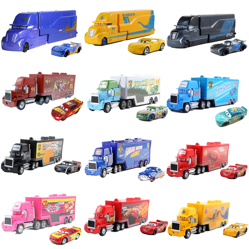 Disney-Pixar-Truck-with-Cars-Lightning-McQueen-Doc-Hudson-Jackson-Storm ...