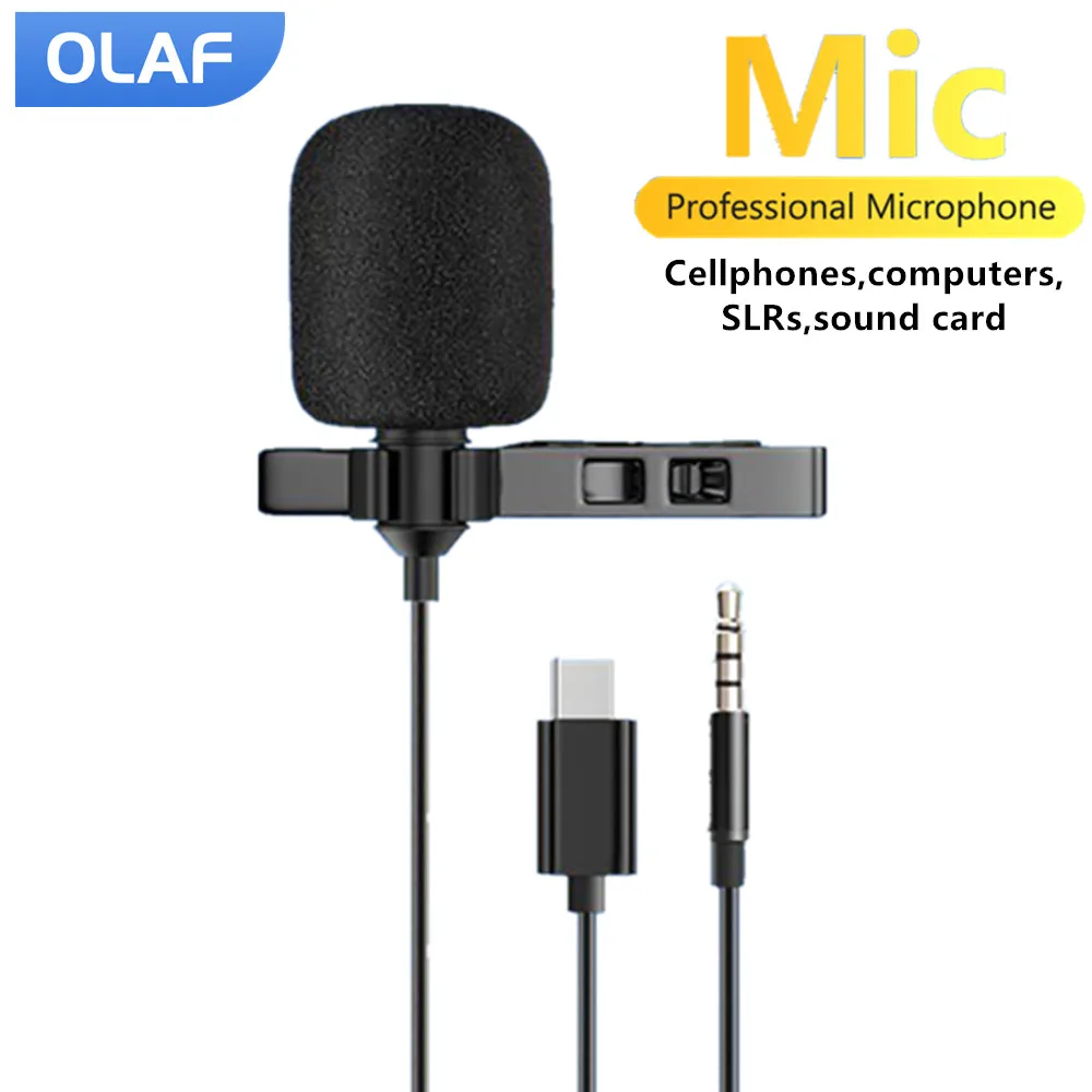 Olaf-Omnidirectional-Mini-Microphone-3-55mm-Jack-Type-C-Lavalier-Tie ...