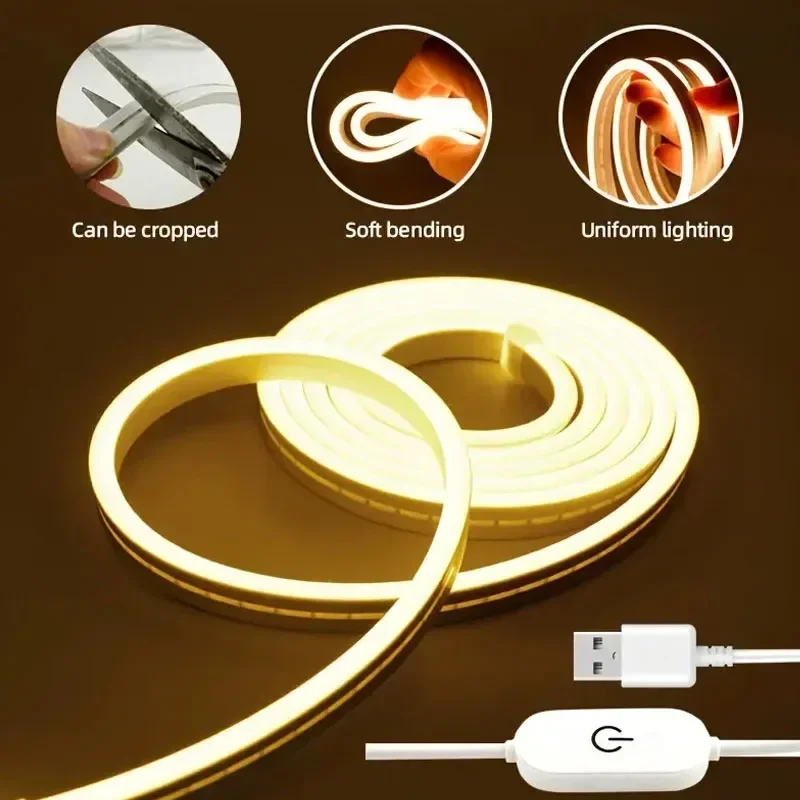 Touch-Sensor-LED-Dimmable-Strip-Lights-Waterproof-Flexible-LED-Neon ...