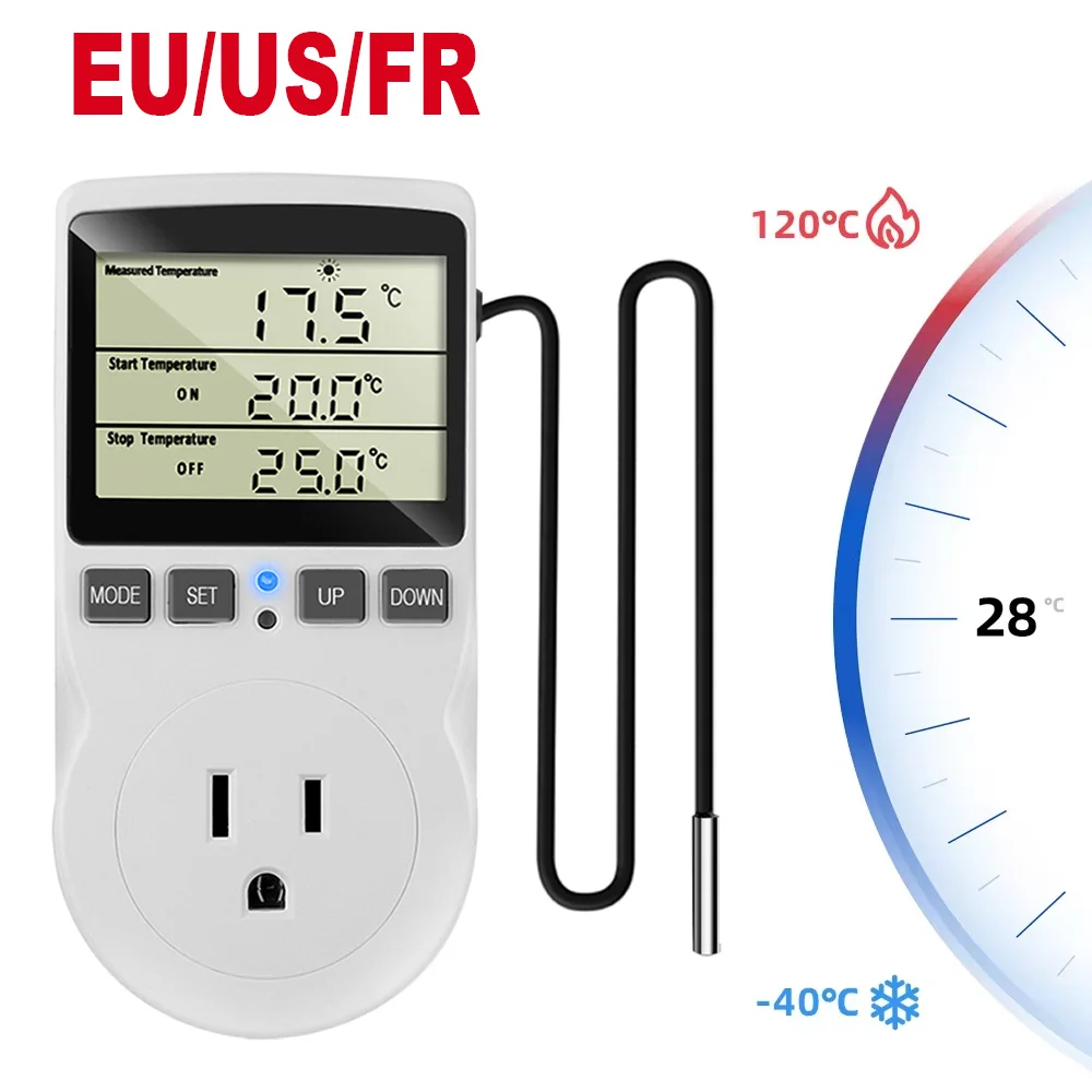 EU-US-FR-Timer-Socket-Thermostat-Digital-Temperature-Controller-Socket ...