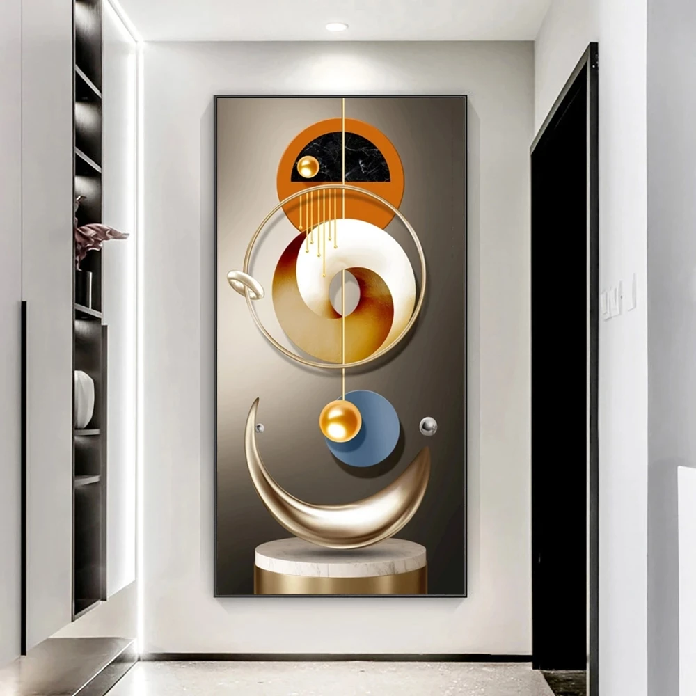 Nordic-Simple-Modern-Abstract-Geometric-Canvas-Painting-Orange-Porch ...