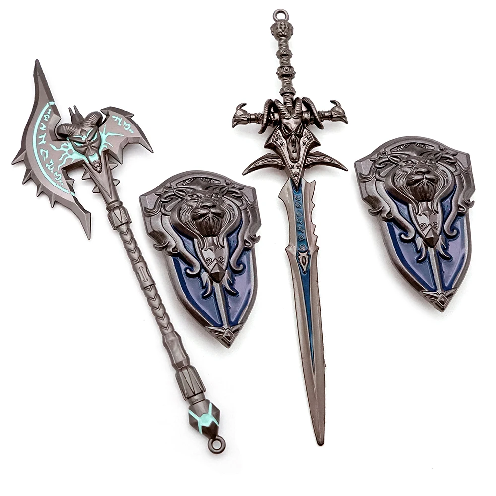 Game-Shadowmourne-Frostmourne-Keychain-Arthas-Sword-with-Shield-Keyring ...
