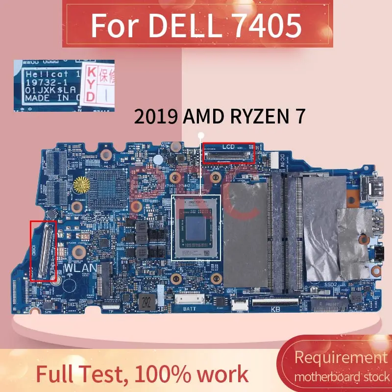 For-DELL-Inspiron-14-7405-Laptop-Motherboard-19732-1-0NNDRC-With-2019 ...