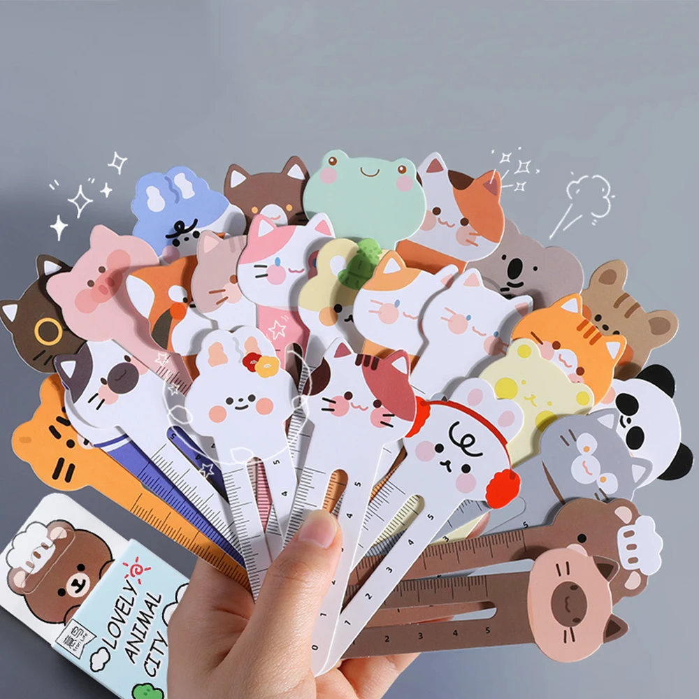 Kawaii-Cartoon-Animal-Bookmarks-Creative-Dual-Purpose-Bookmark-Rulers ...