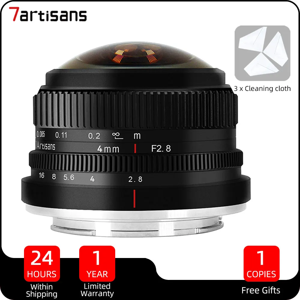 7artisans 4mm F2.8 Aps-c Mf Manual Focus Fisheye Lens For Sony E Fuji X ...