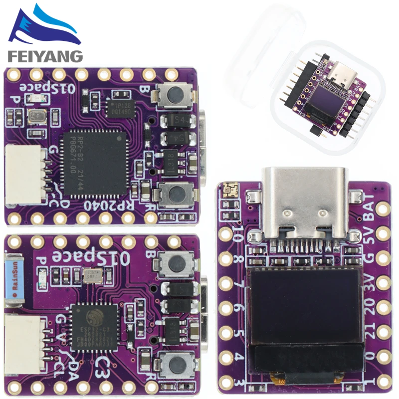 ESP32 C3 / RP2040 Raspberry Pi Pico Development board with 0.42 inch LCD risc v WiFi Bluetooth ...