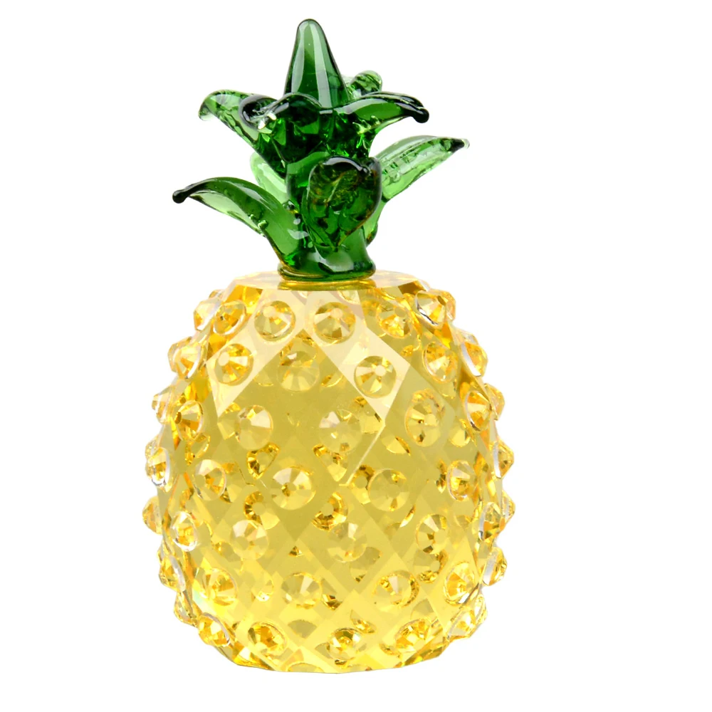 Glass Party Ornament Accessory | Pineapple Glass Decoration | Fruit Crystal Decoration ...