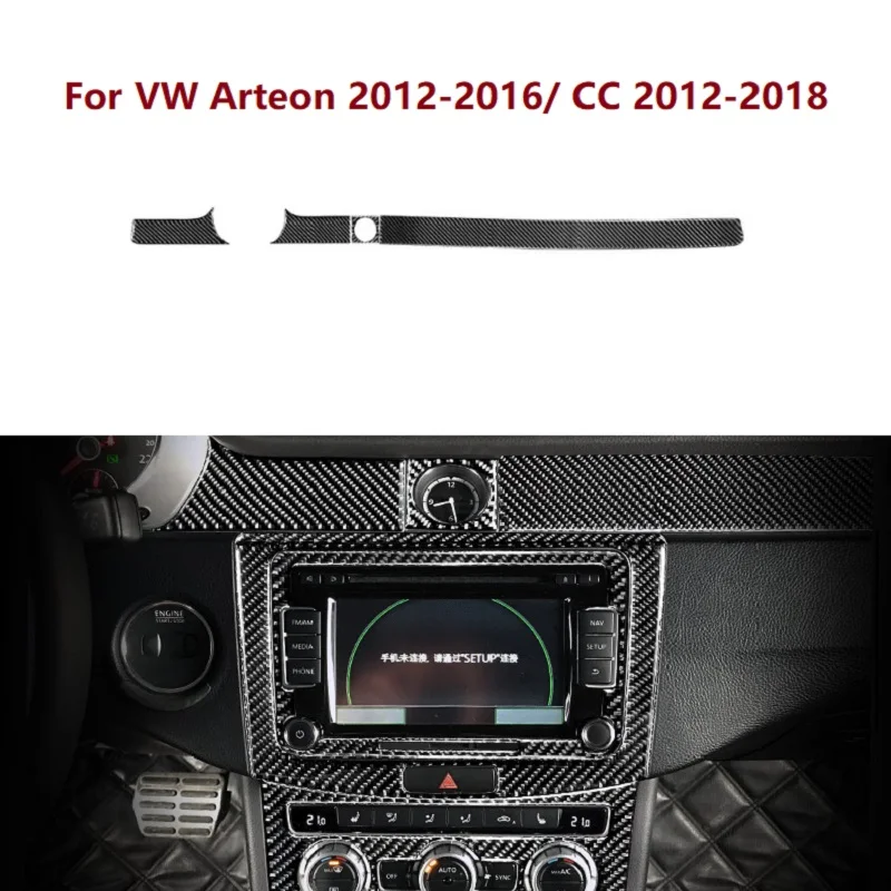Carbon Fiber Sticker Center Console Panel Decoration Strip Interior Car ...