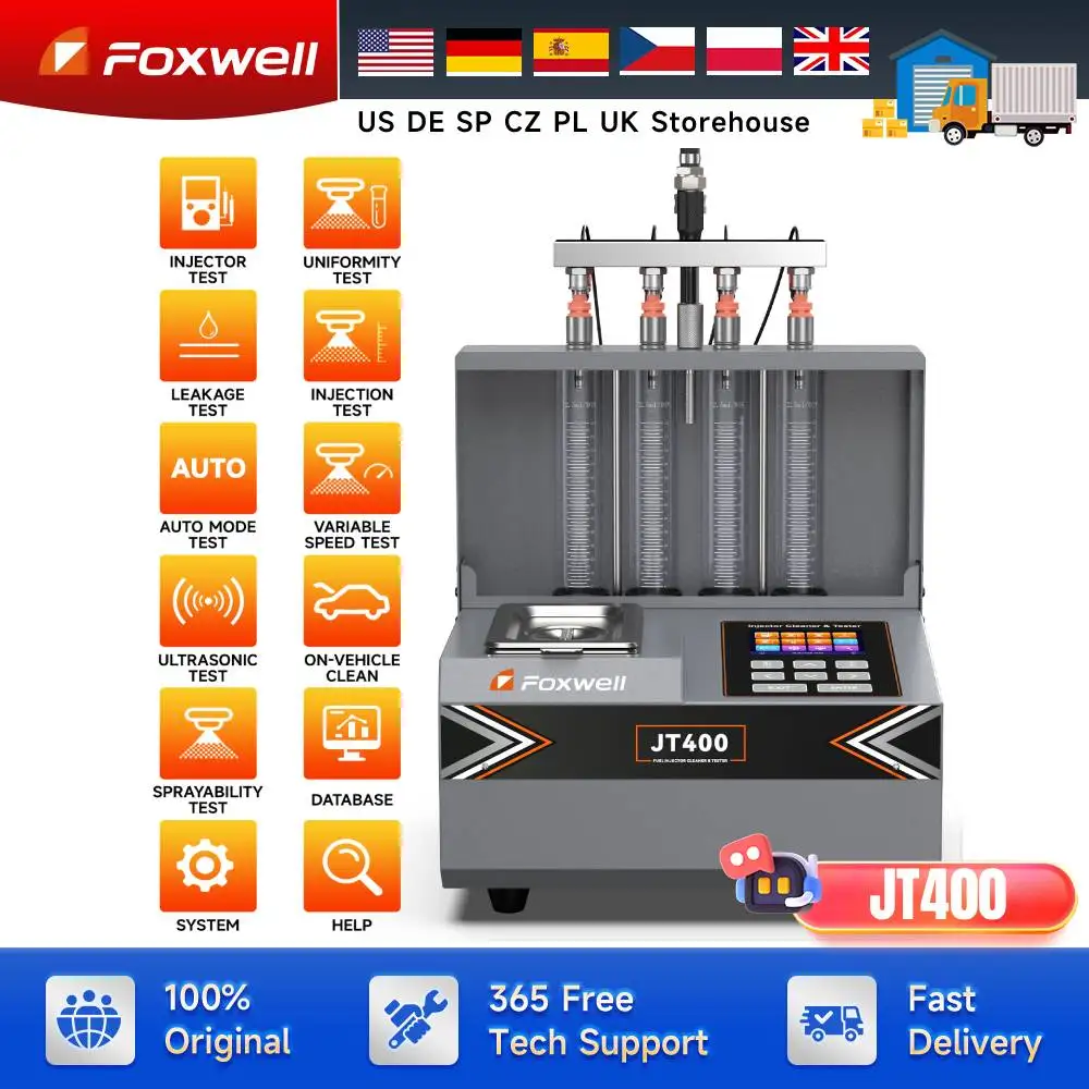 Fuel Injector Cleaner Machine 4-Cylinders Heated Ultrasonic Injector ...