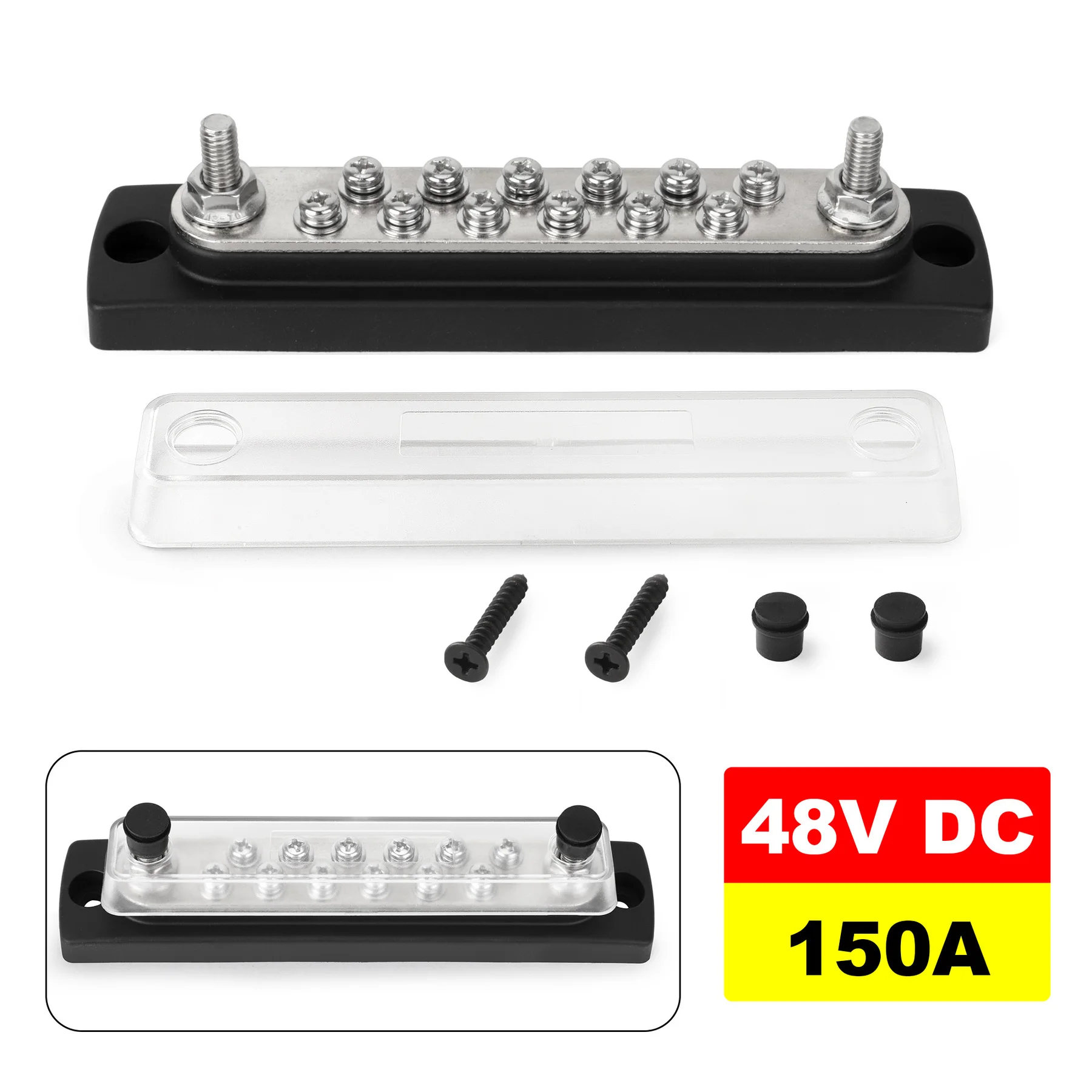Battery-Power-Distribution-Block-Bus-Bar-Positive-Negative-150A-48V-CD ...