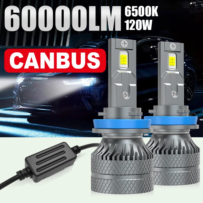 2-Super-Bright-Led-Car-Headlights-High-and-Low-Beam-Bulbs-H11-H4-H7-H1 ...