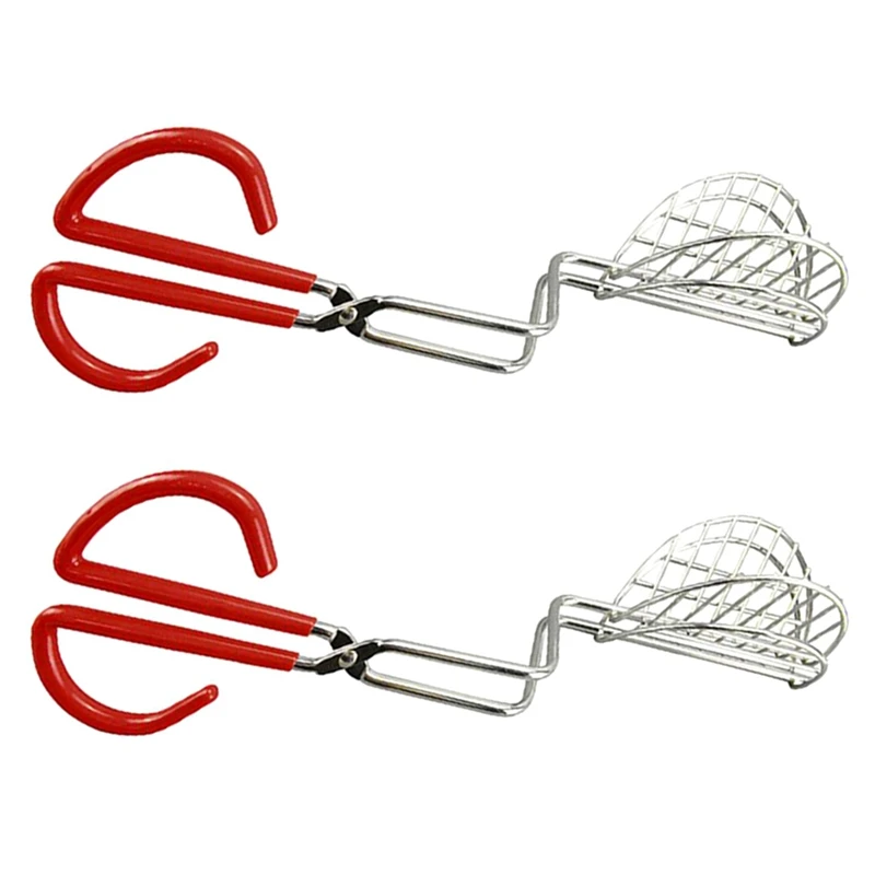 2X-Tortilla-Fryer-Tongs-Plated-Steel-Tongs-With-Rubber-Handle-Kitchen ...