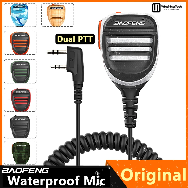 Baofeng-Microphone-UV-18-PRO-MAX-Speaker-Mic-UV-5RH-Dual-PTT-Waterproof ...