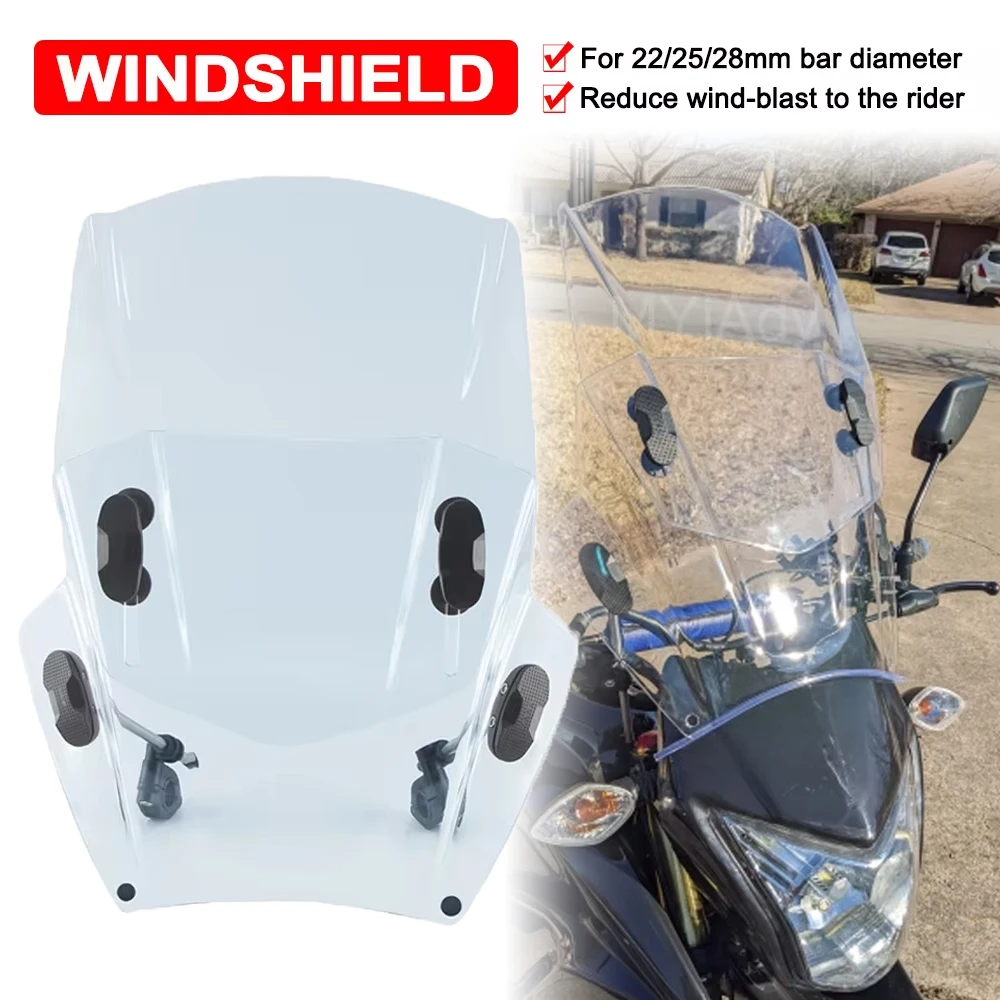 Universal Motorcycle Handlebar Windshield Windscreen Double Bubble ...