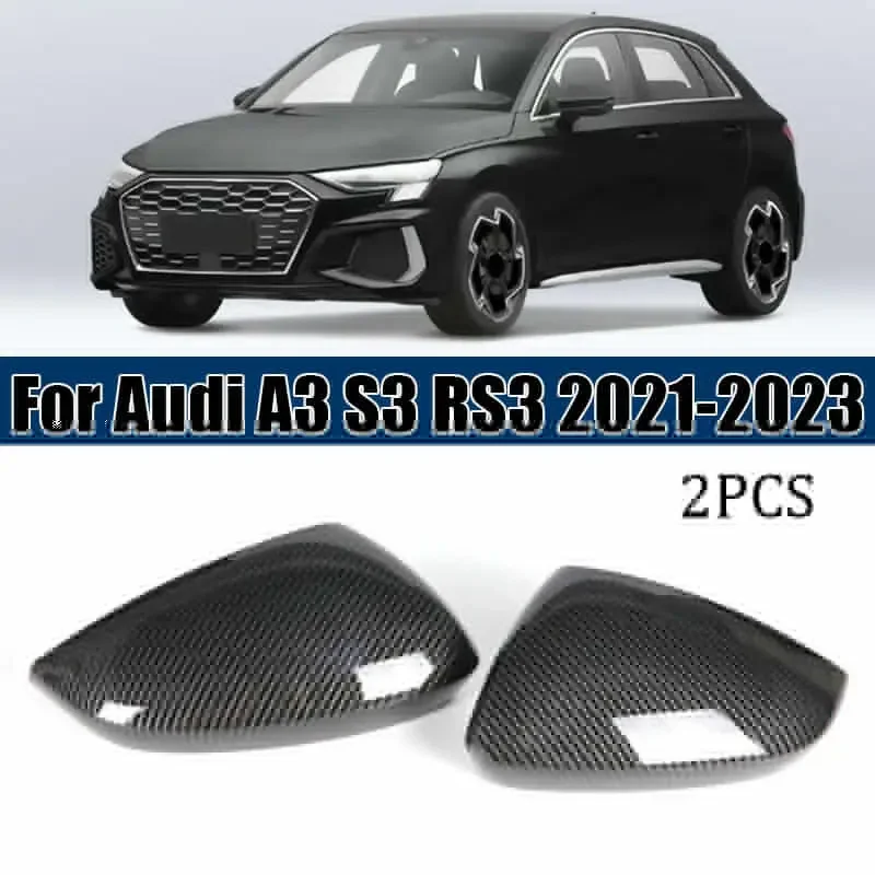 For-Audi-A3-S3-RS3-8Y-2021-2023-Car-Rearview-Side-Mirror-Cover-Wing-Cap ...