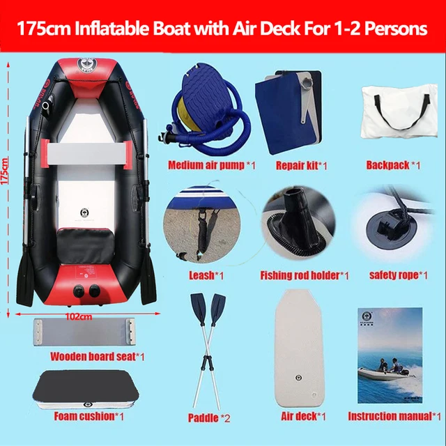 New 0.7mm Thicken PVC Fishing Boat with Air Deck Bottom for 1-6 Persons ...