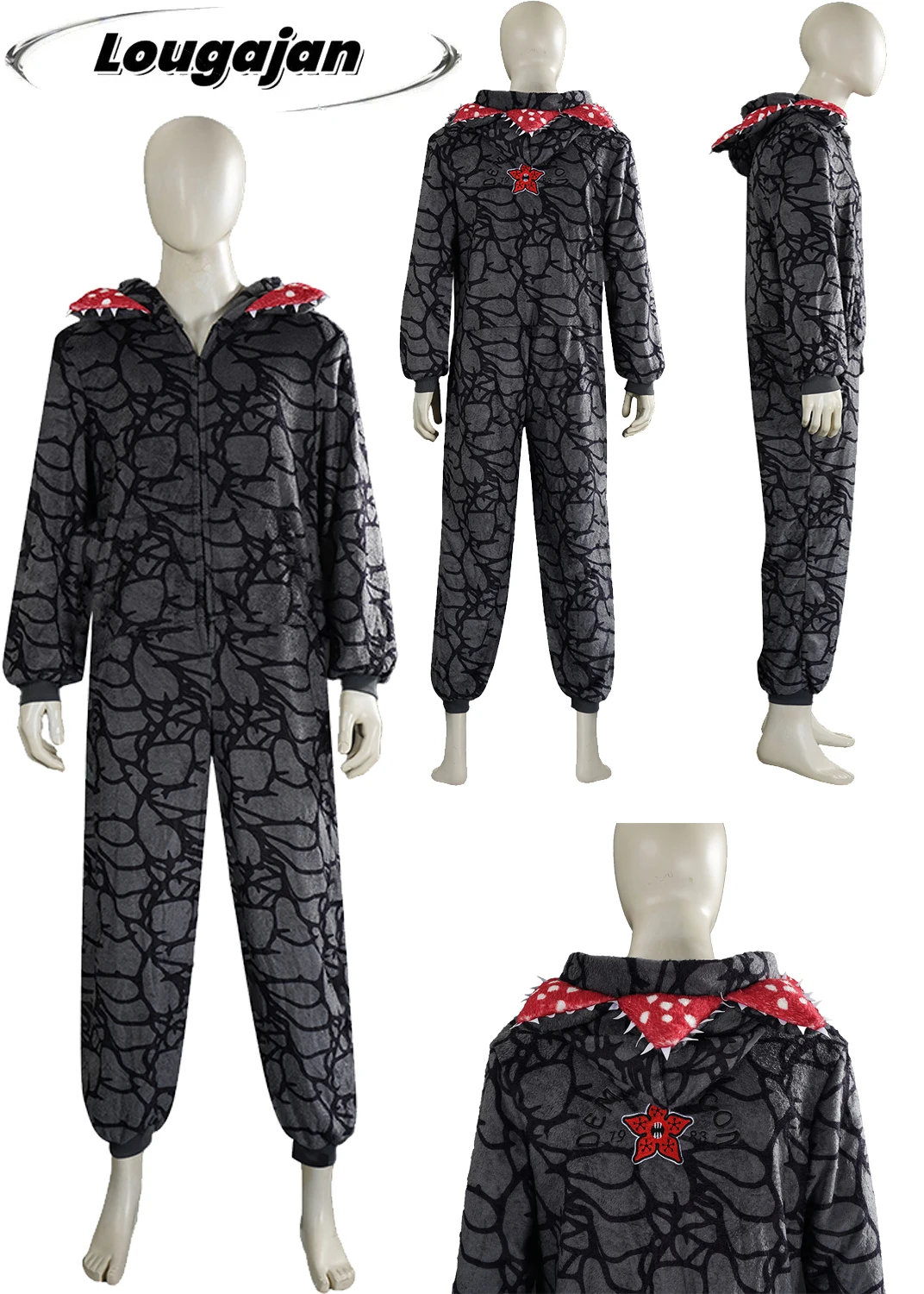 Adult Demogorgon Onesie Pajamas Fall Winter Thicken Cannibal Flower ...