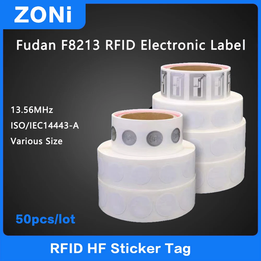 50PCS-RFID-HF-Coated-Paper-Tag-ISO14443A-13-56MHz-RFID-NFC-Sticker ...