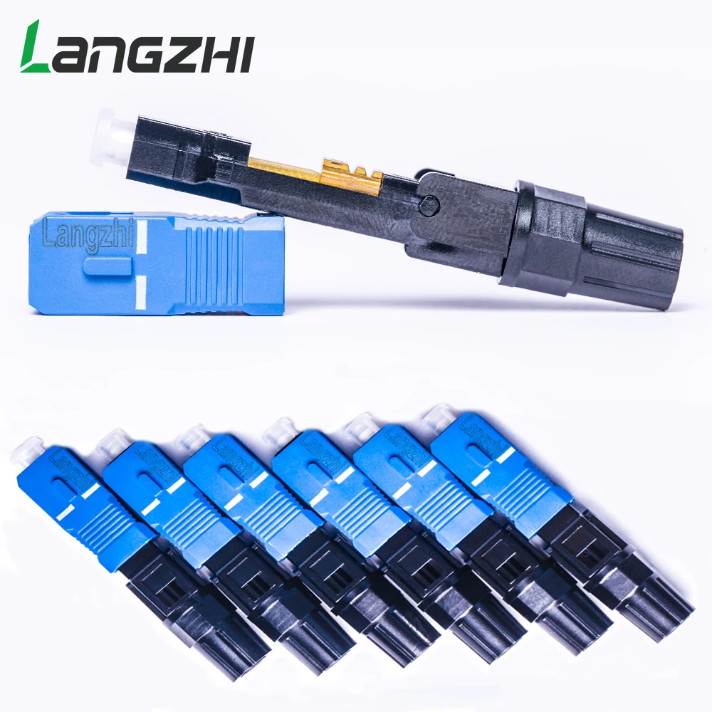 SC UPC Fiber Optic Fast Connector 100 SC FAST connector blue fibra FTTH ...