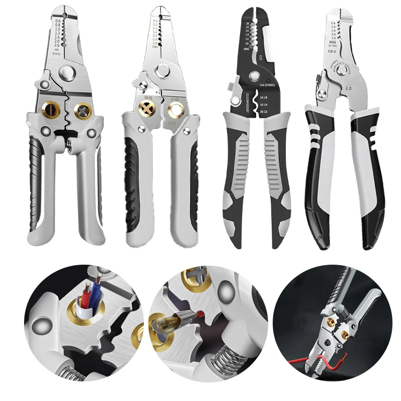 Multi-Purpose Wire Stripping Tool Stripper Scissors Crimper and Pliers ...