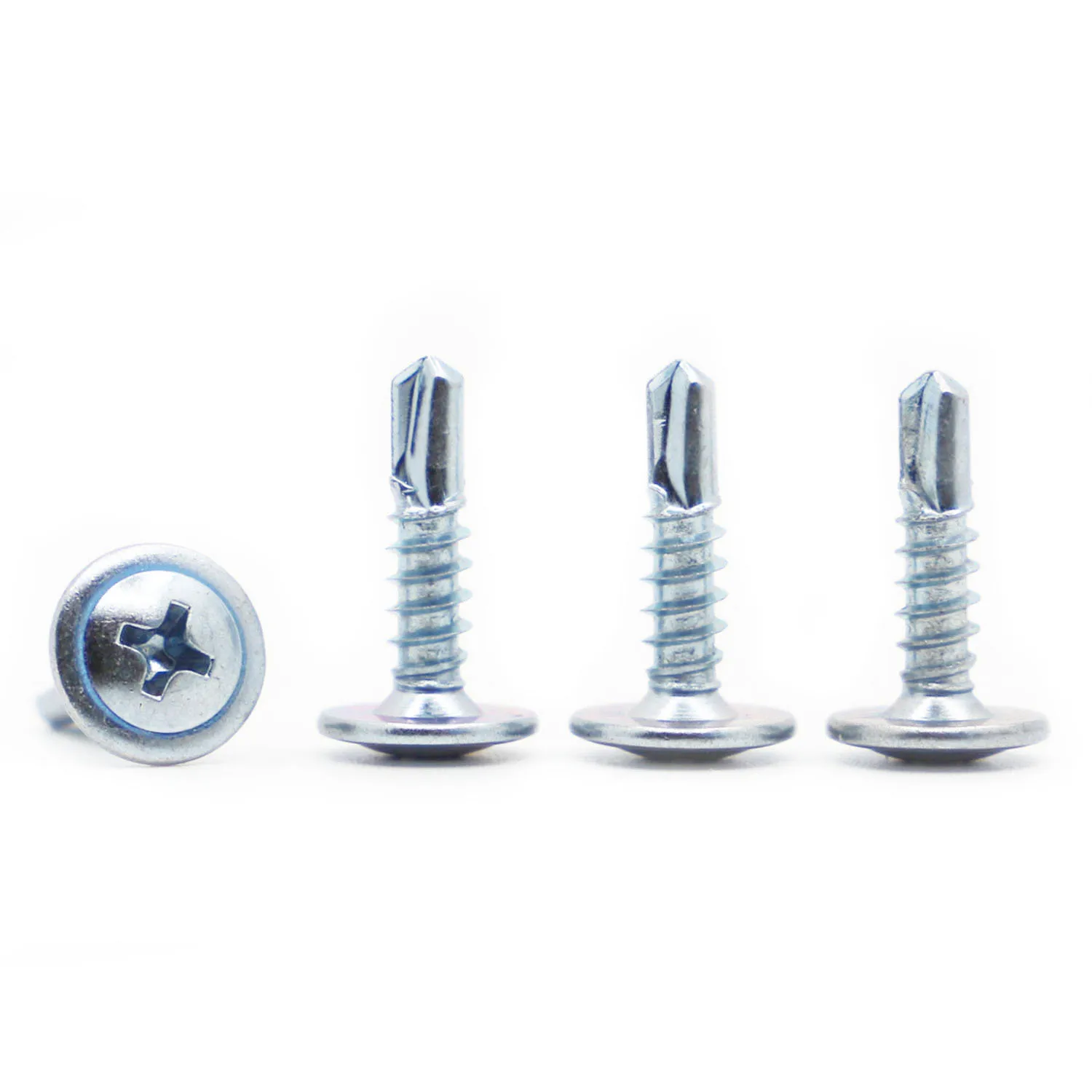 50pcs M4.2 Zinc Plated Large Flat Head Self Tapping Screws Drilling ...