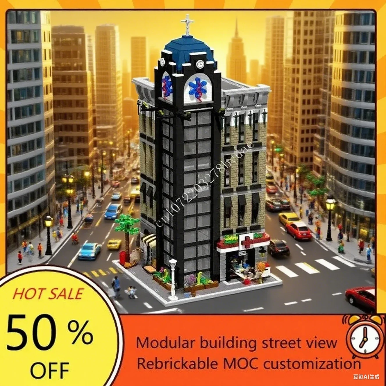 4030PCS Modular Hospital MOC Custom Puzzle Creative Street View Model ...