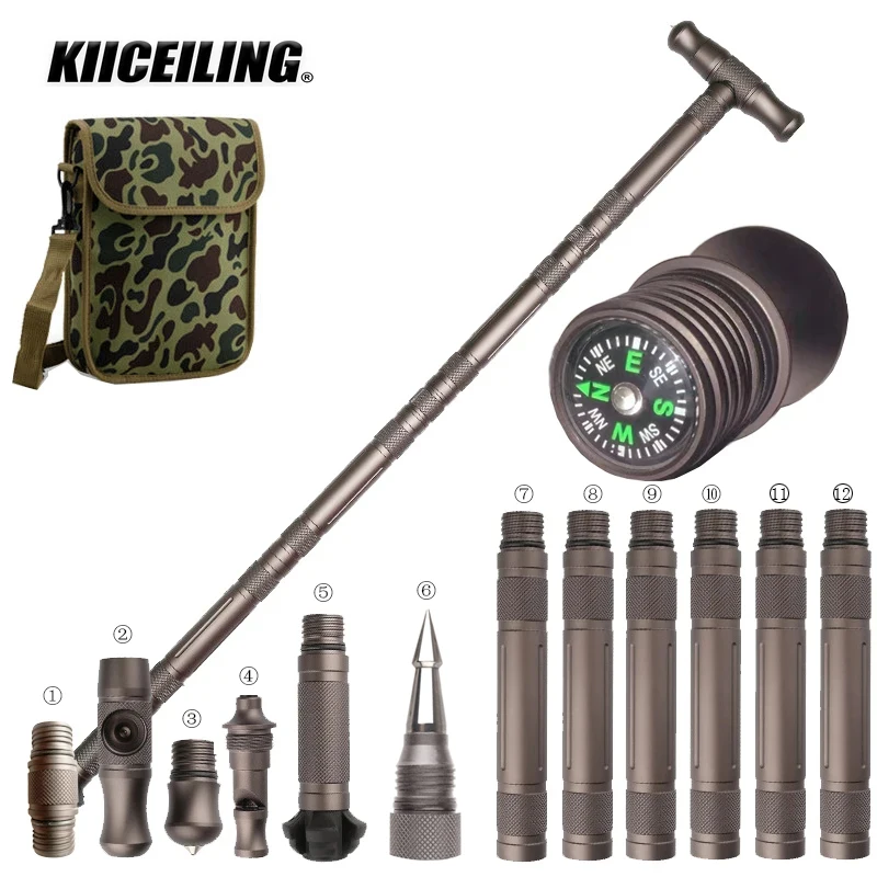 KIICEILING-Walking-Stick-Survival-Gear-Tactical-Multitool-Trekking ...
