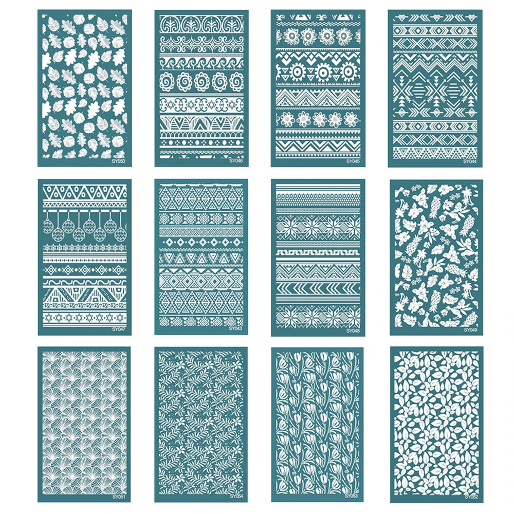 12Styles-Silk-Screen-Template-for-Polymer-Clay-Reusable-Silkscreen ...