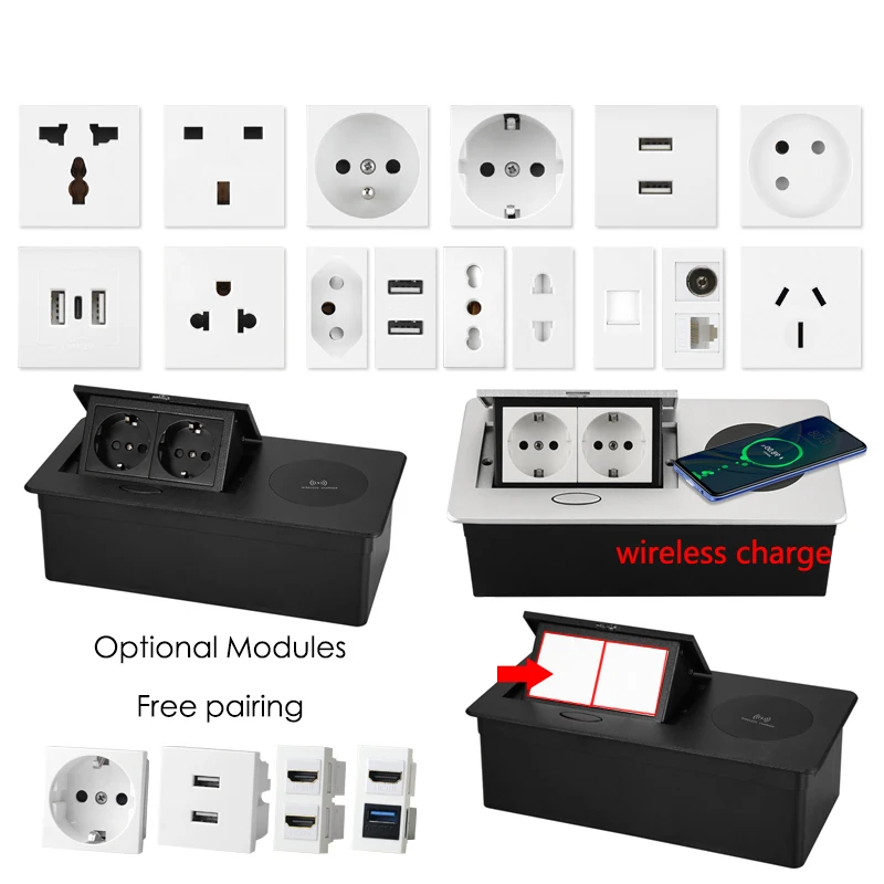 DIY-Wireless-Desktop-Sockets-UK-FR-EU-Pop-Up-Hidden-Table-Socket-With ...