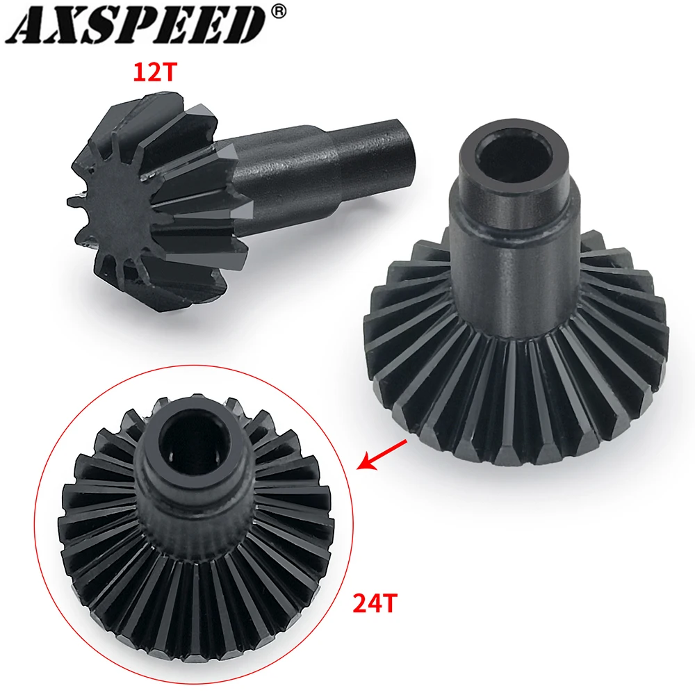 Axspeed 스틸 합금 헬리컬 전방 후방 차축 기어 키트 118 Rc 크롤러 자동차 Trx4m 업그레이드 부품 24t