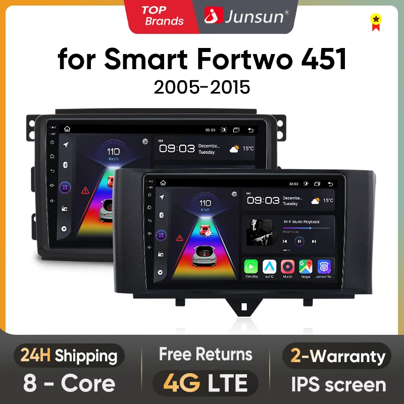 Junsun-V1pro-Android-Auto-Radio-Smart-Fortwo-451-2005-2015-Wireless ...