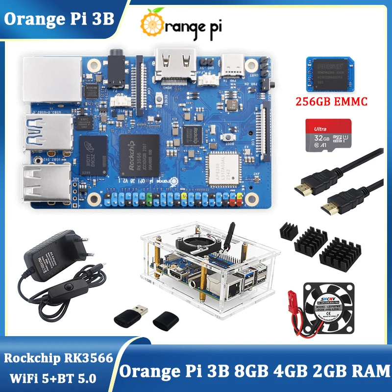 Orange-Pi-3B-8GB-4GB-2GB-RAM-Rockchip-RK3566-Quad-Core-64-bit-WiFi-BLE ...