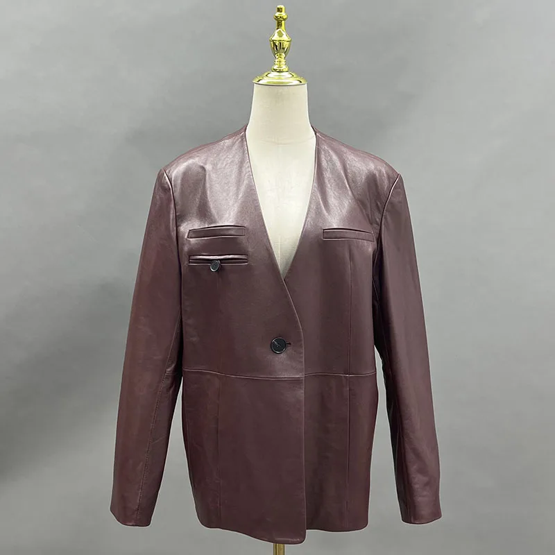 JANEFUR-Women-s-Genuine-Leather-Jacket-Wine-Red-Leather-Jacket-Moto ...