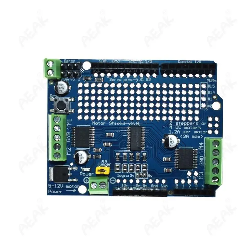 Mosfet Stepper Motor Para Robô Arduino Servo Driver Shield V2 L293d Iic ...