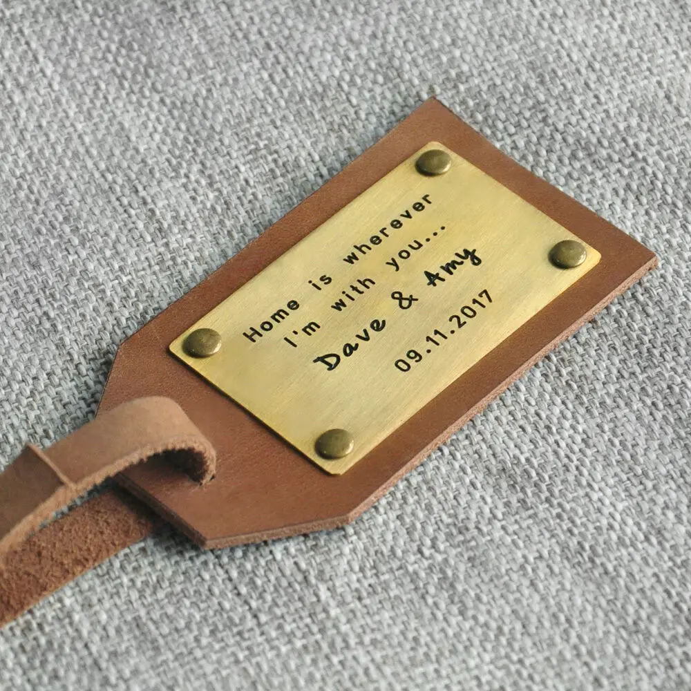 Custom Leather Luggage Tag Personalised Luggage Tag Label Bag Tag ...