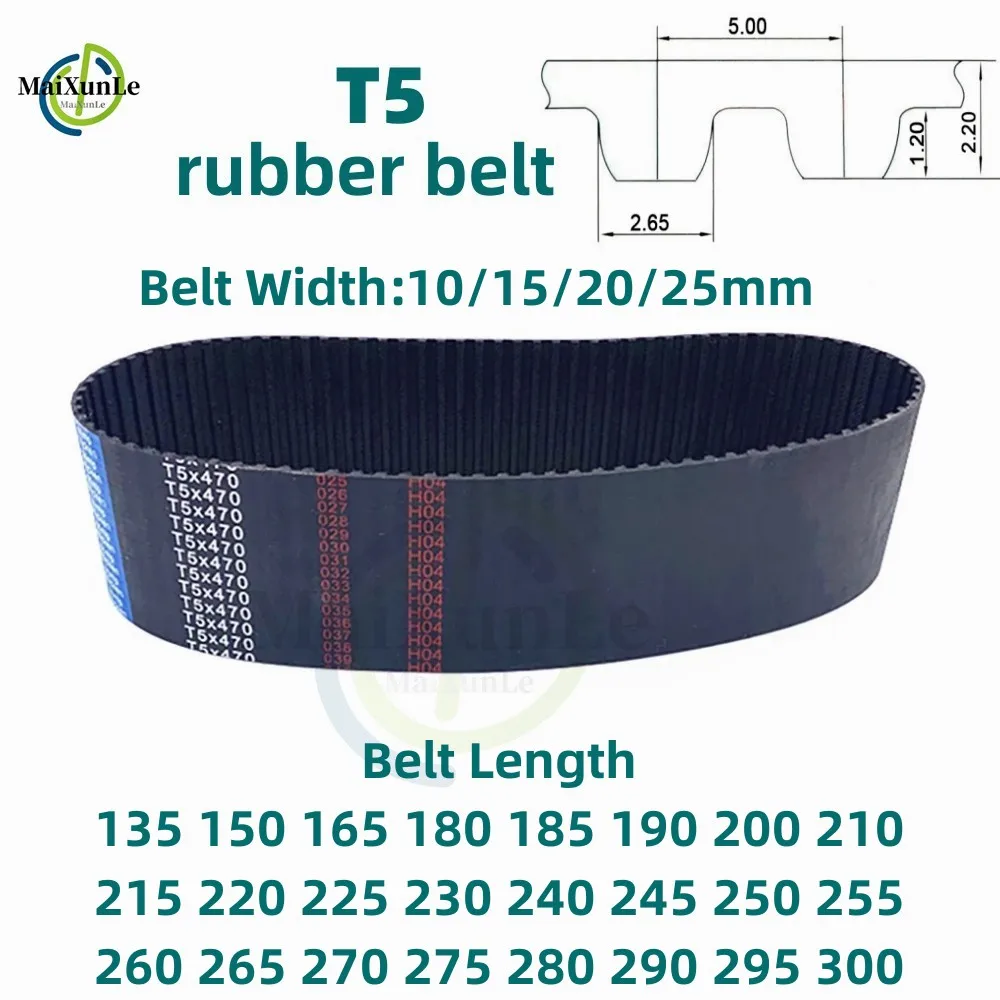 T5-Timing-Belt-Trapezoidal-Tooth-circumference-135-150-165-180-185-190 ...