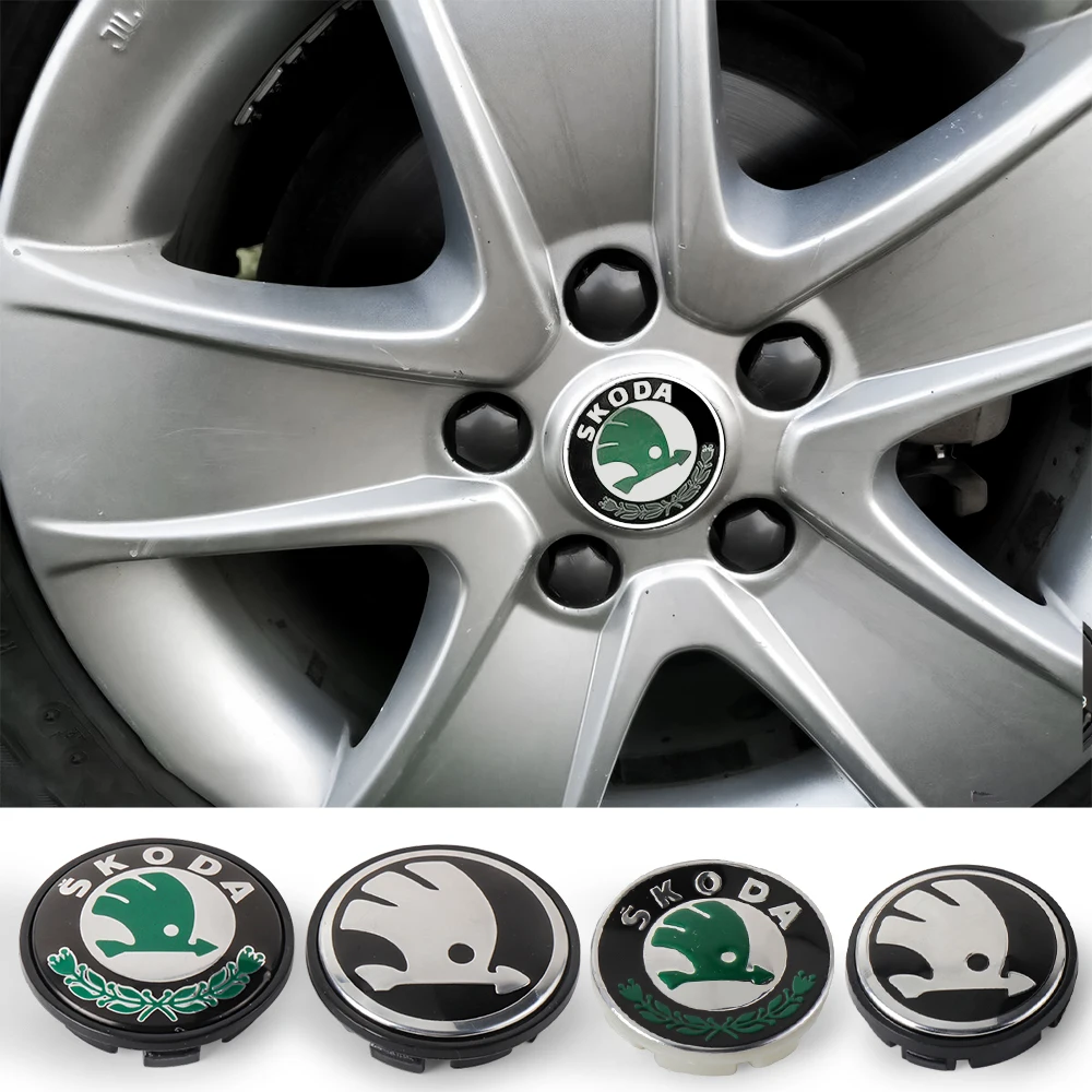 4PCS-55-65mm-Car-Original-Wheel-Center-Cover-Hub-Cap-Emblem-For-Skoda ...