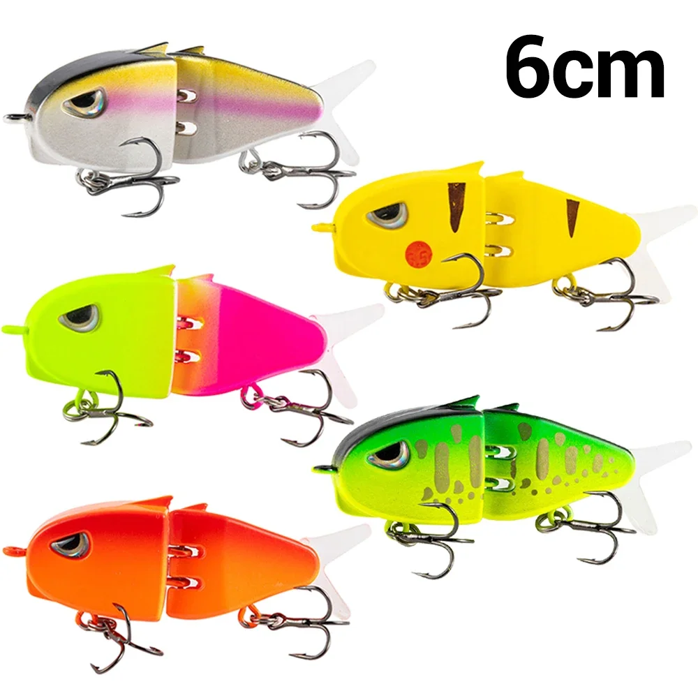 Fishing Lure 6cm Multi-Jointed Swim Bait Slow Sinking Swimbait 3D Eyes ...