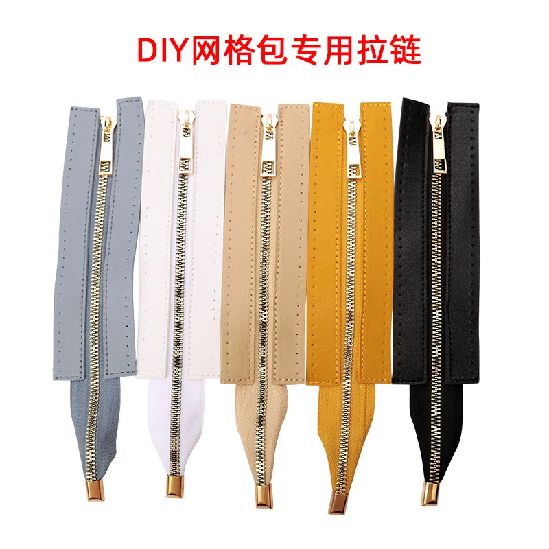 3sizes-15colors-Custom-DIY-Zipper-For-Woven-Bag-PU-Leather-Zipper-For ...