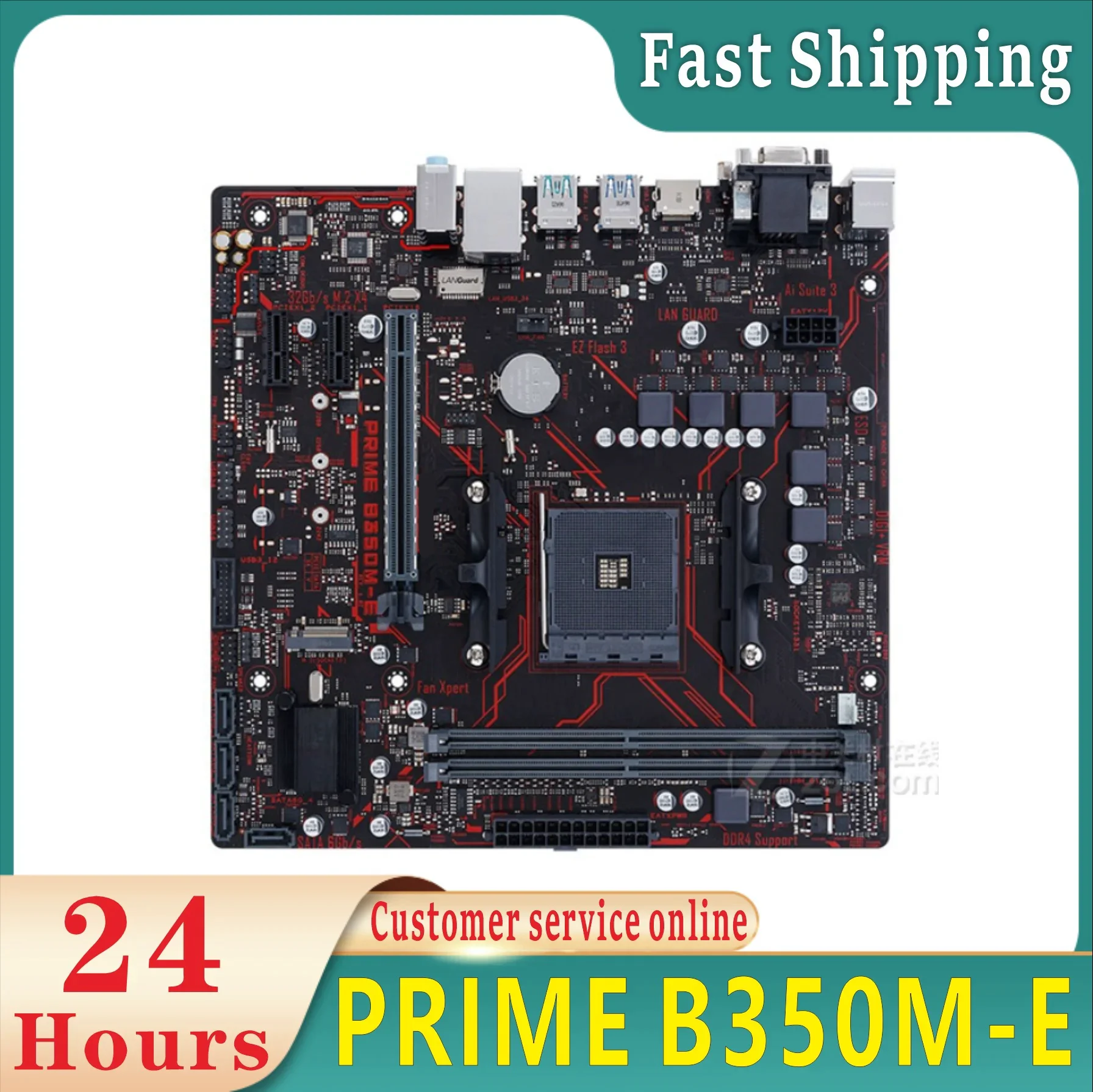 AMD-B350-PRIME-B350M-E-motherboard-socket-AM4-DDR4-32GB-USB2-0-USB3-0-M ...