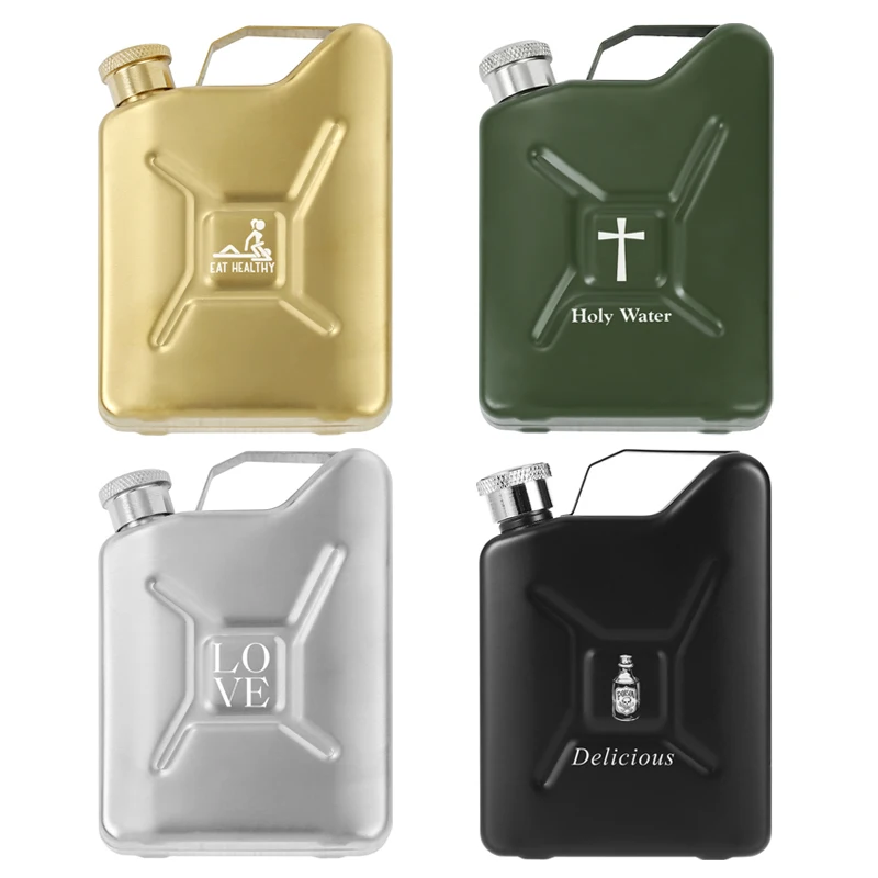 5 oz Black Golden Hip Flask with Funnel Portable Creative Design ...