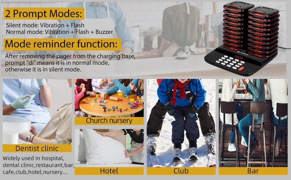 Retekess TD183 Long Range Pager System 800M, Rugged Pager, Durable ...