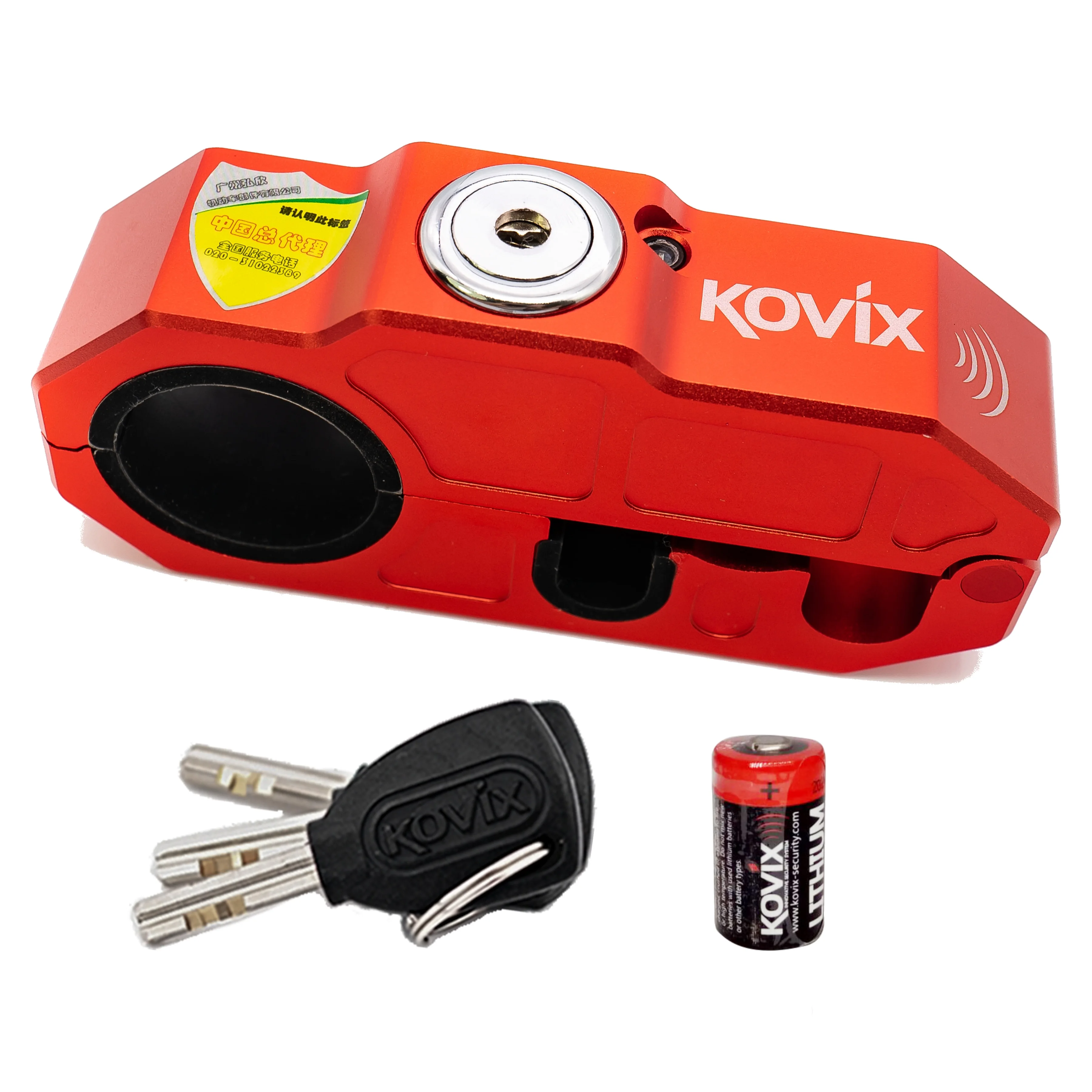 Kovix Grip Handlebar Lock 120dB ON/OFF Alarm Function 10 Pin Aerospace ...