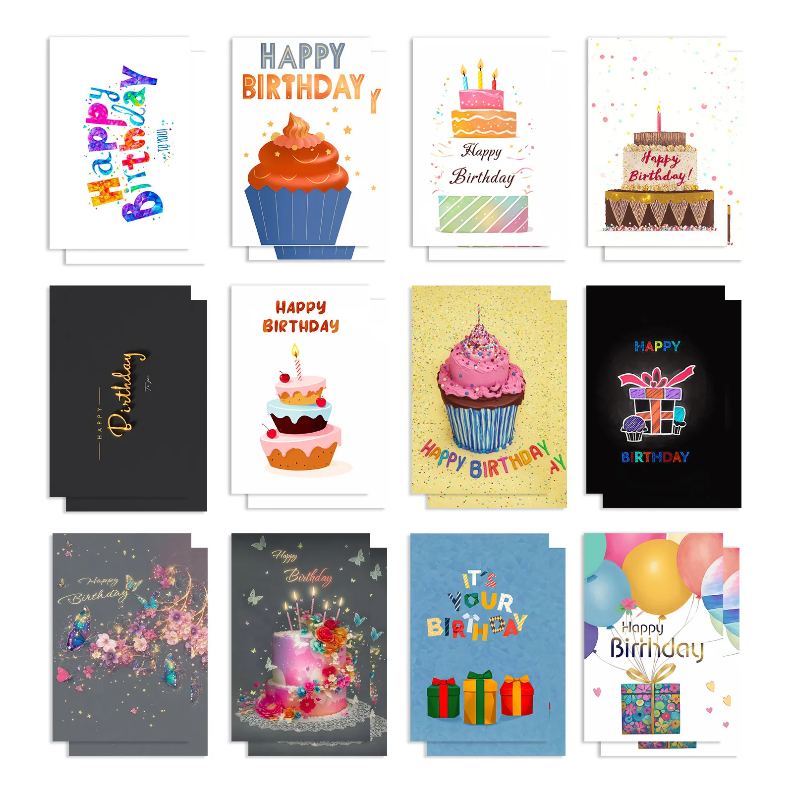 24-Pcs-Happy-Birthday-Greeting-Cards-with-Envelopes-Packed-in-Box-6x4 ...