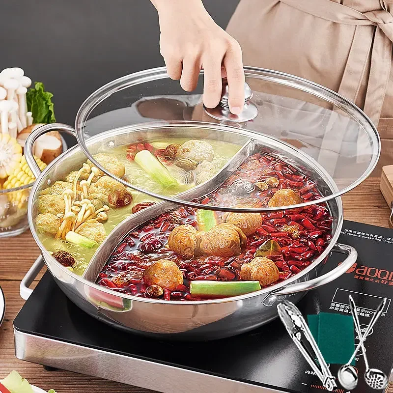 Stainless-Steel-Soup-Pot-Basin-with-Lid-Mandarin-Duck-Hot-Pot-Household ...